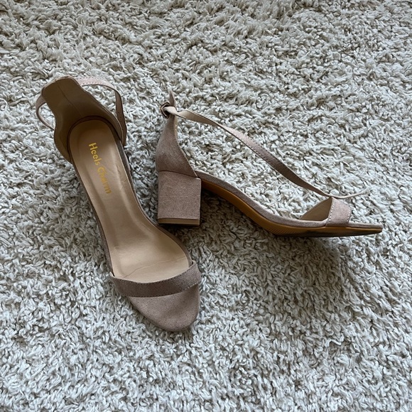 Shoes | Nude Suede Kitten Block Heel | Poshmark